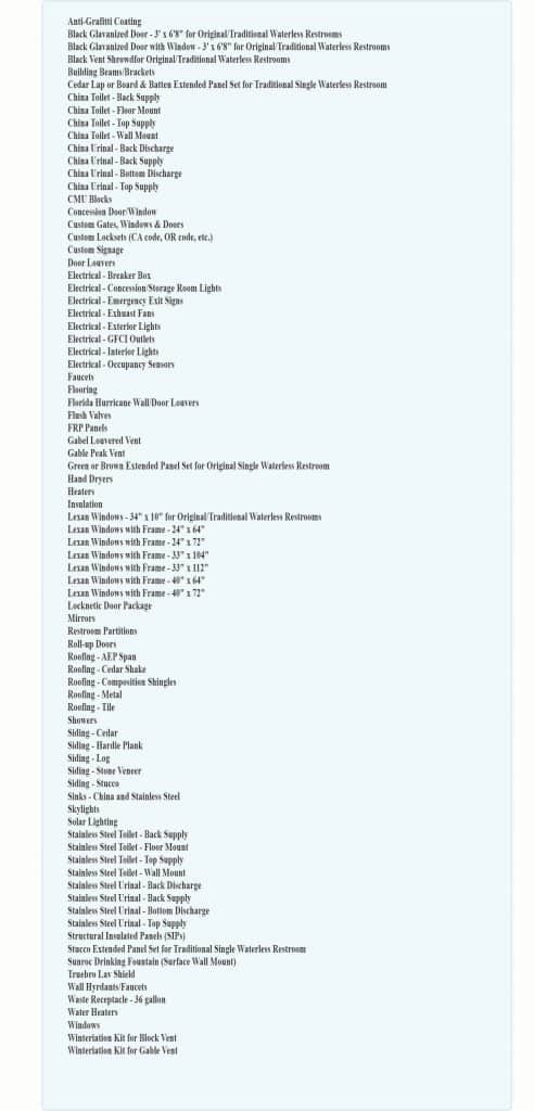 Replacement Parts List - Building Components - Romtec Inc.