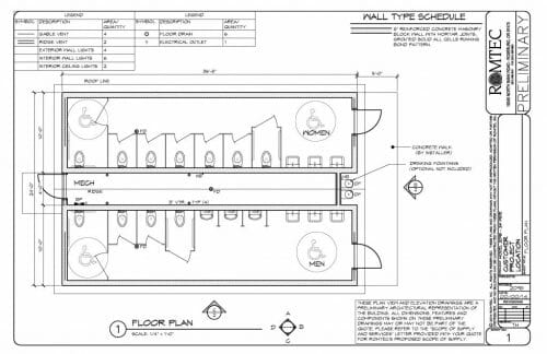 Restroom; Plumbed Restroom Designs - Romtec Inc.