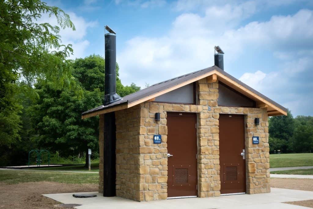 Double Vault Restroom for River Bend Recreation Area in Ohio