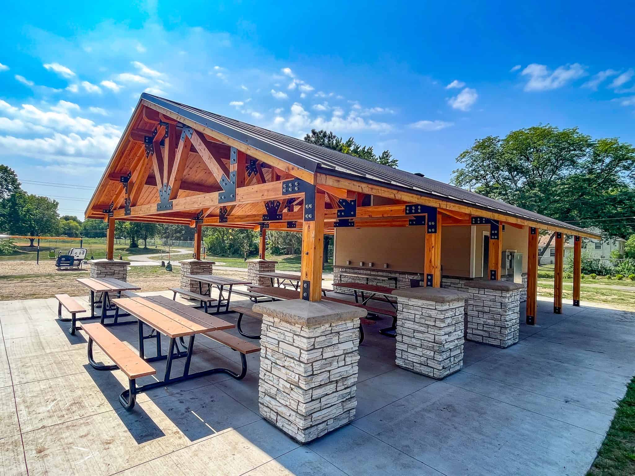 Restroom and Picnic Shelter at Sunny Square Park - Romtec Inc.